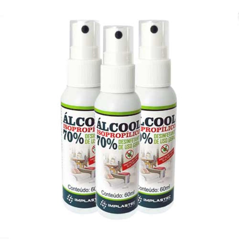 ALCOOL ISOPROPILICO IMPLASTEC 70% DESINFETANTE DE USO GERAL 60ML ...