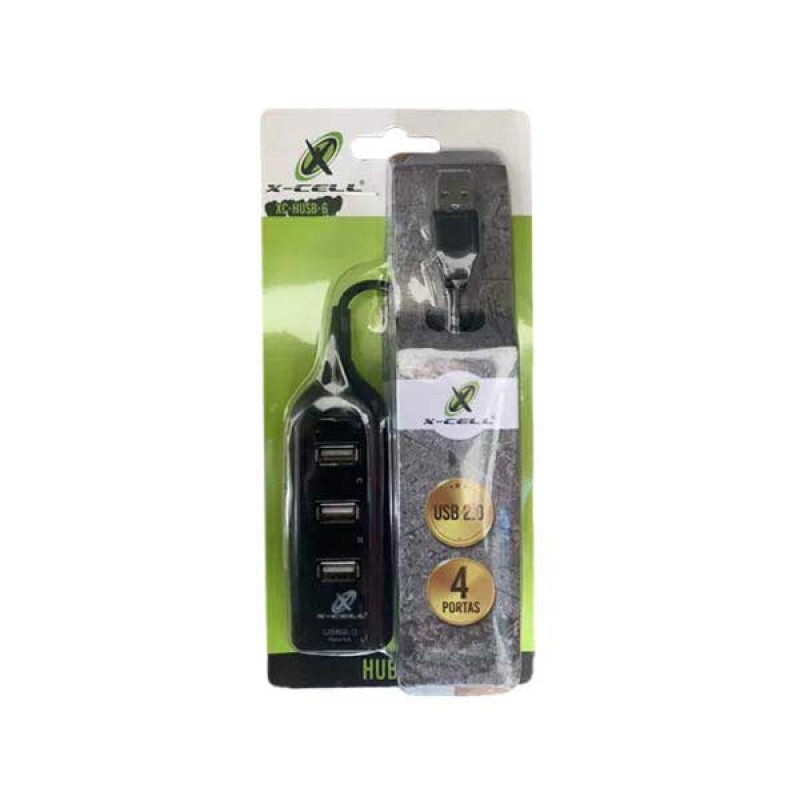 HUB USB XCELL 2.0 COM 4 PORTAS - XC-HUB-6-P
