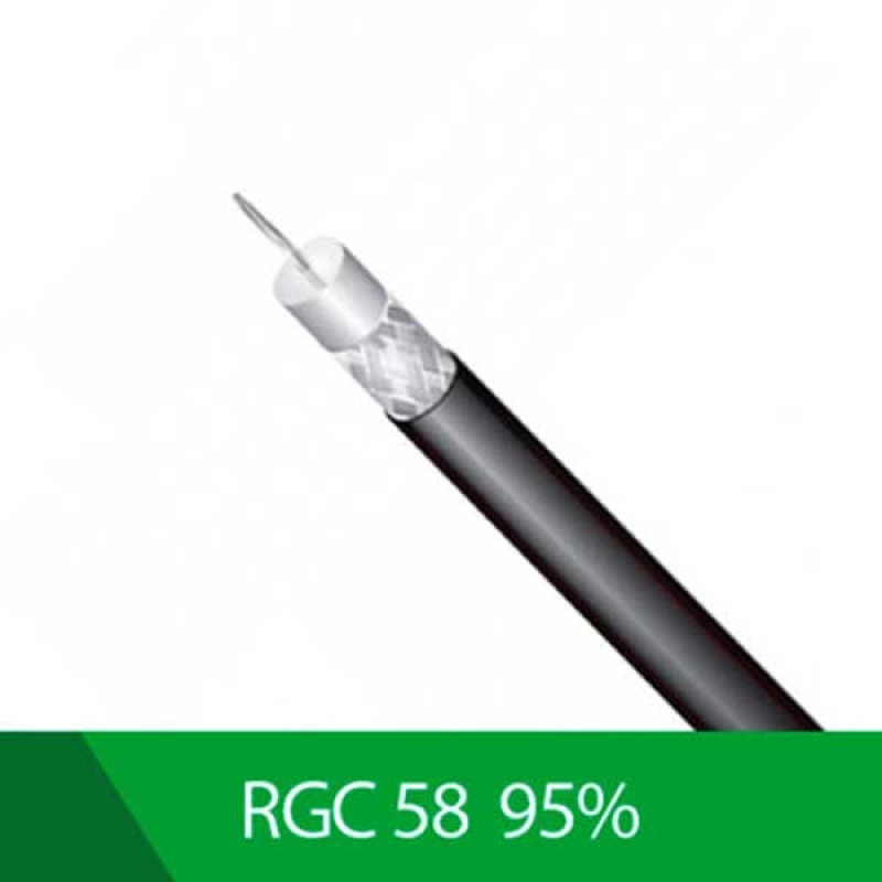 CABO COAXIAL CABLETECH RG58 50R COM 95% DE MALHA PRETO FLEXIVEL (CAIXA ...