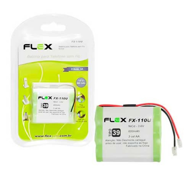 BATERIA PARA TELEFONE FLEX GOLD SEM FIO AA 3.6V 600MAH - FX-110U
