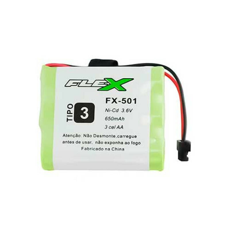 BATERIA PARA TELEFONE FLEX GOLD SEM FIO AA 3.6V 650MAH - FX-501