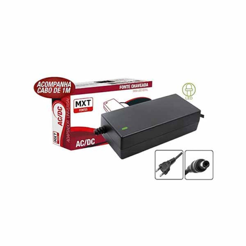 MXT FONTE CHAVEADA PARA USO GERAL 12V 3A COM LED (C/ CABO DE ENERGIA ...