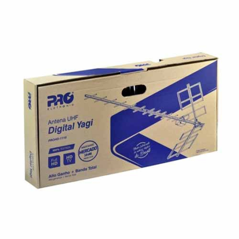 ANTENA UHF DIGITAL PROELETRONIC YAGI EXTERNA 13 ELEMENTOS 18DBI BANDA ...