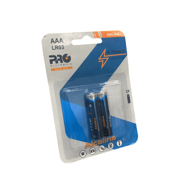 PILHA ALCALINA PROELETRONIC 1,5V AAA LR03 C/2 - PQPA-AAA2 - FR